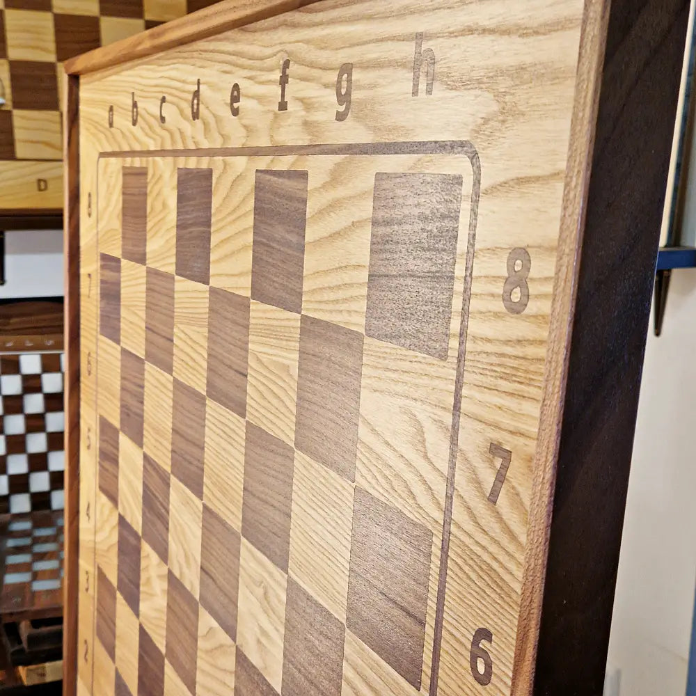ChessboArt800 First Edition — Walnut & Ash Wall Chess Board – ChessboArt